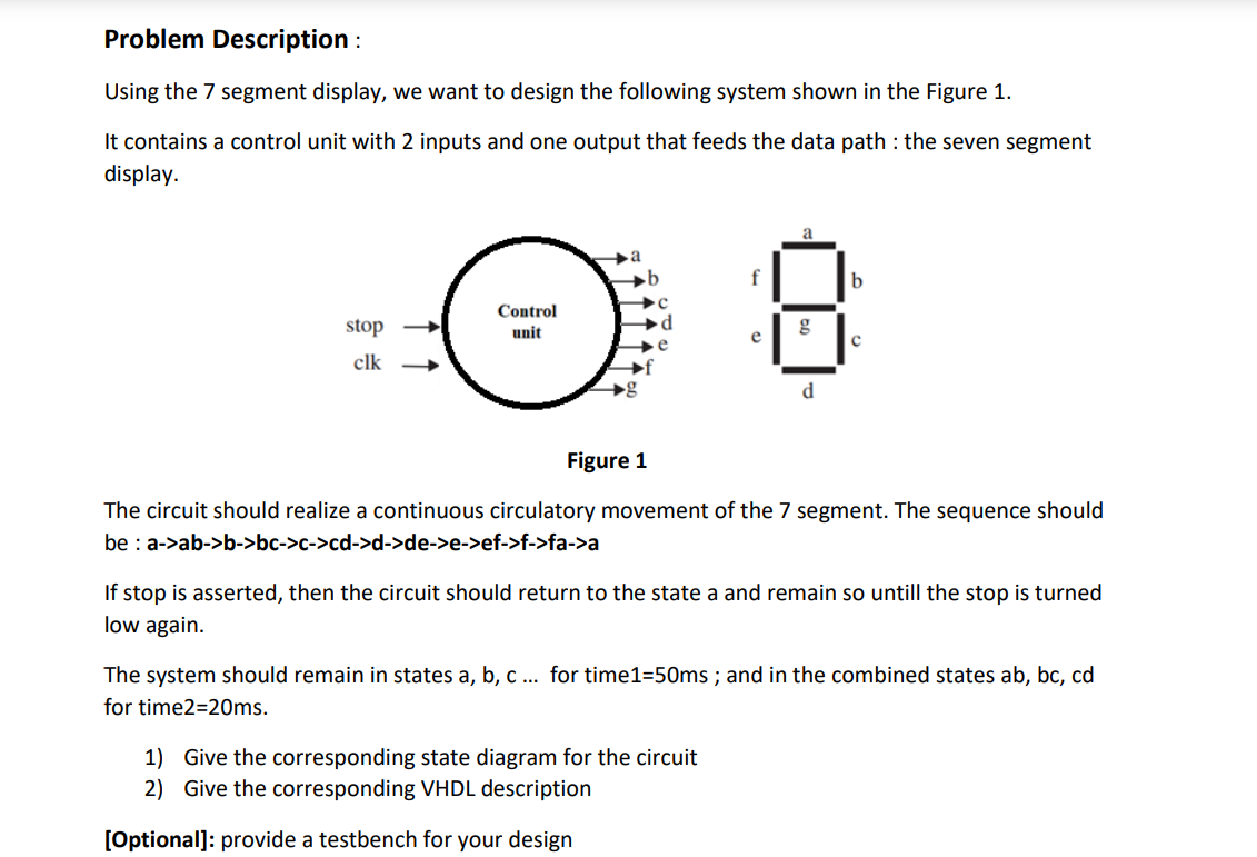 Problem Description :Using the 7 ﻿segment display, we | Chegg.com