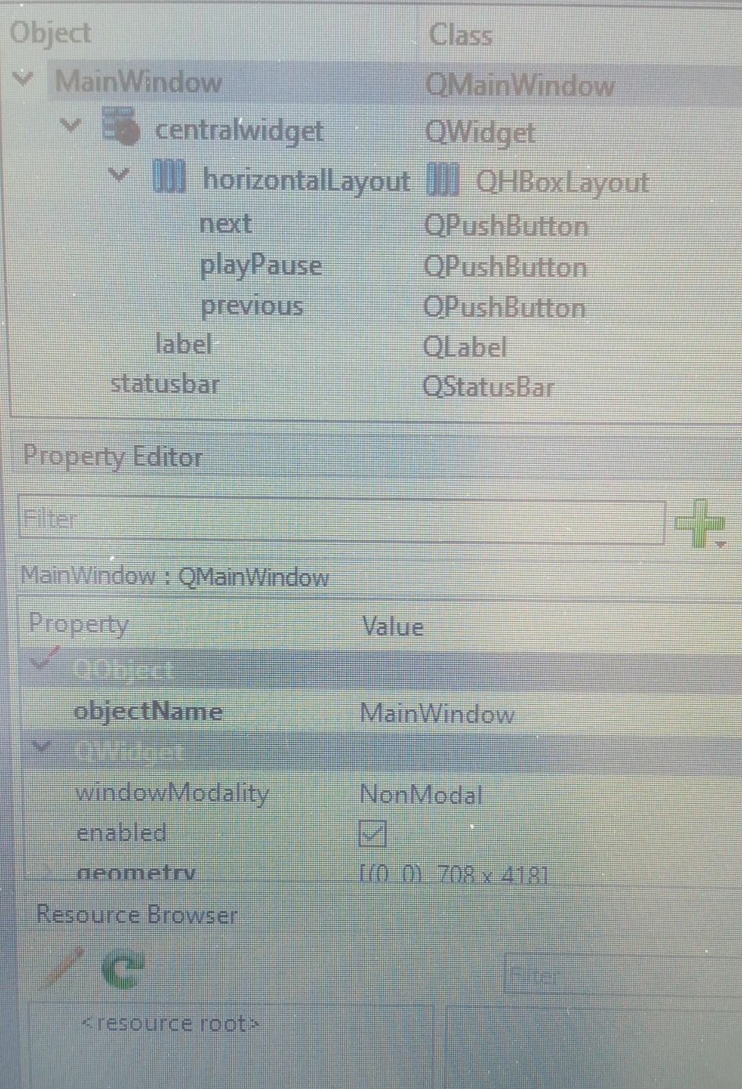 Object MainWindow Contralwidget next playPause | Chegg.com