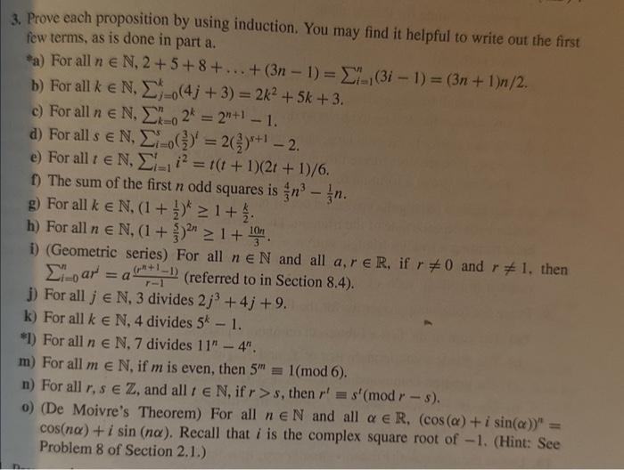 Solved 3. Prove each proposition by using induction. You may | Chegg.com
