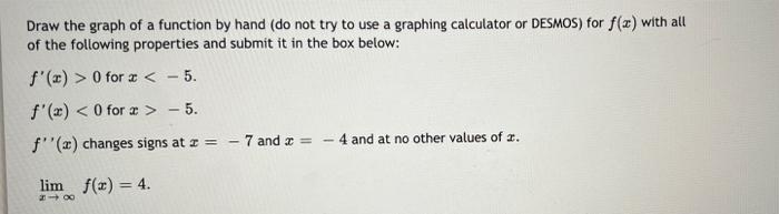 Solved Draw the graph of a function by hand (do not try to | Chegg.com
