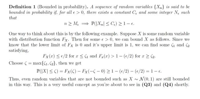 Solved (Q3) Let {Xn} be a sequence of random variables | Chegg.com