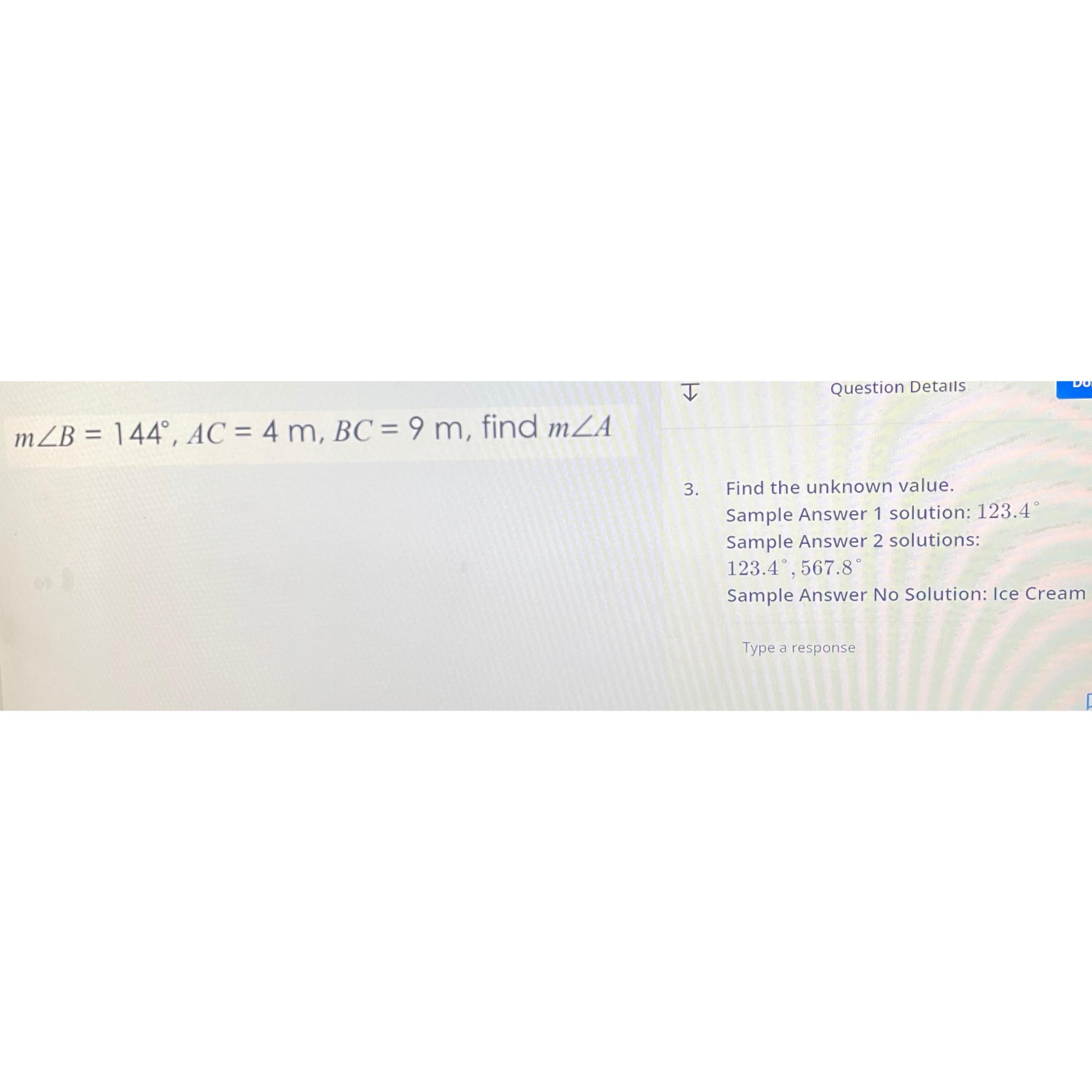 Solved Find unknown value as in the picture Shown below | Chegg.com