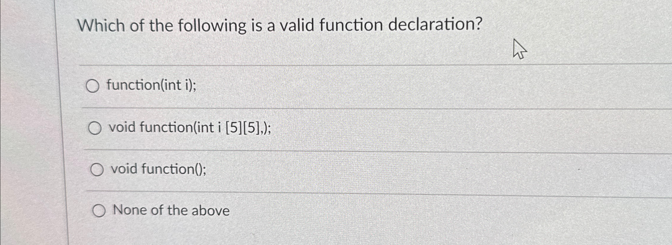Solved Which Of The Following Is A Valid Function