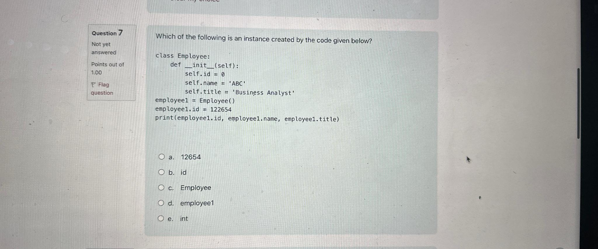 Solved Which of the following is an instance created by the | Chegg.com
