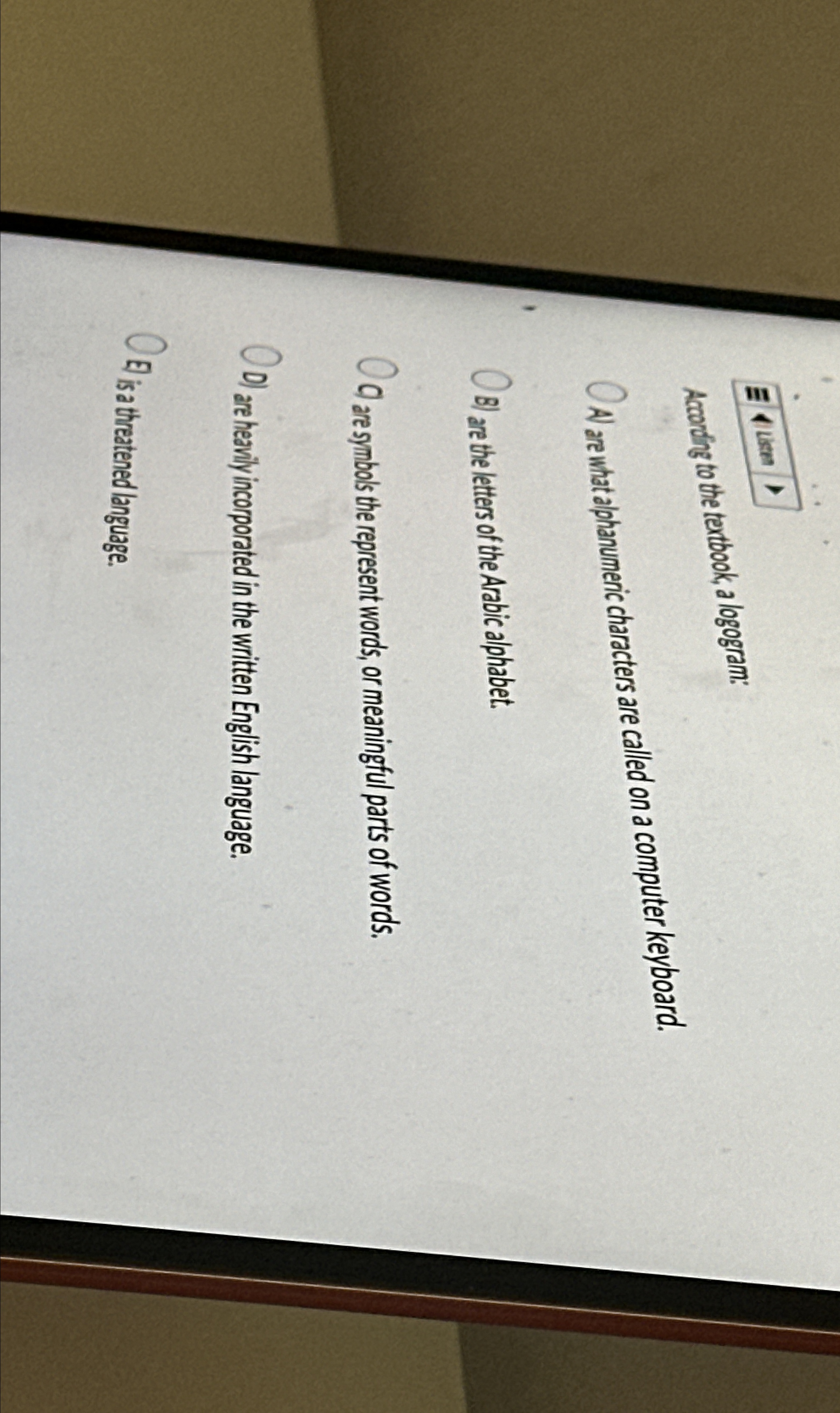 Solved Accoring to the textbook, a logogram:OA are what | Chegg.com