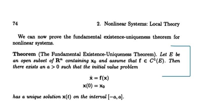 Solved Theorem (The Fundamental Existence-Uniqueness | Chegg.com
