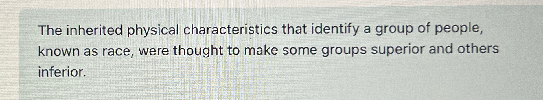 Solved The inherited physical characteristics that identify | Chegg.com