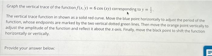 Solved Graph the vertical trace of the function | Chegg.com