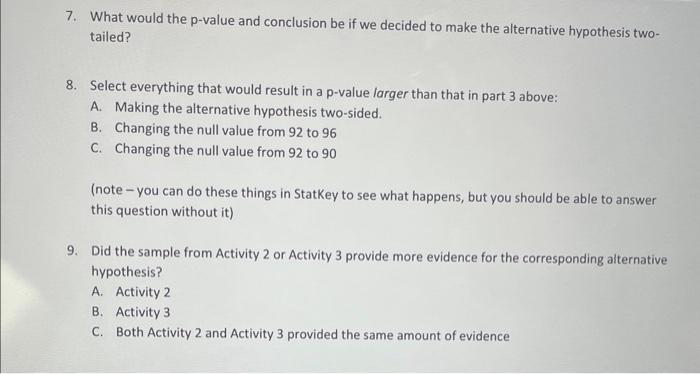 Solved Activity 3: Hypothesis test from start to finish | Chegg.com