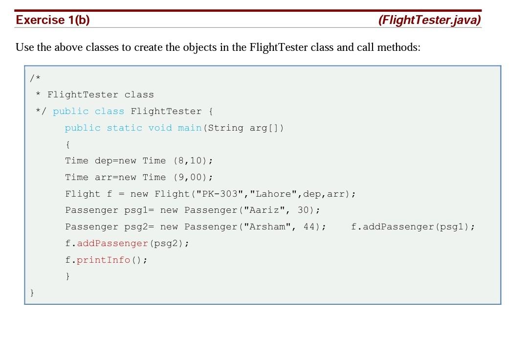 Solved Exercise 1(a) (Association & Aggregation) (Time.java, | Chegg.com