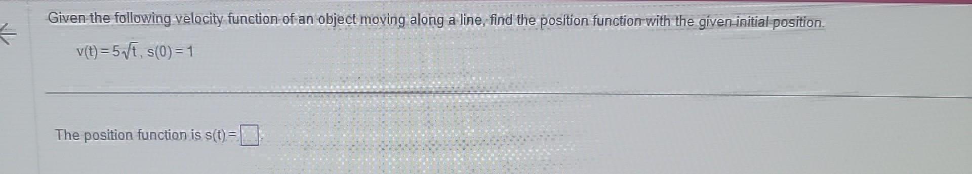 Solved Given the following velocity function of an object | Chegg.com