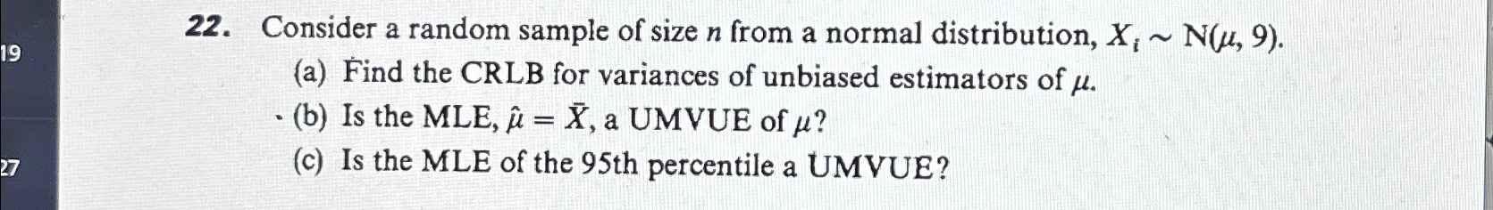 Solved Consider a random sample of size n ﻿from a normal | Chegg.com