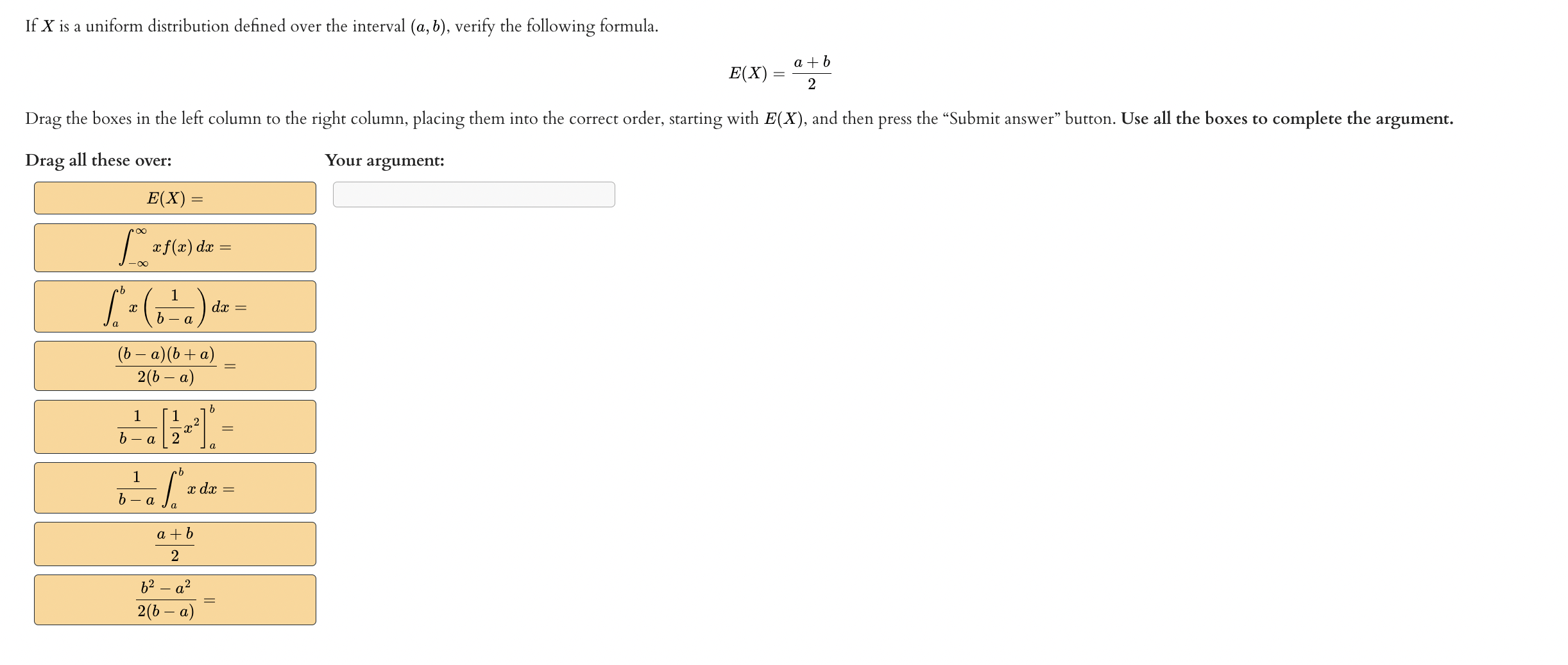 Solved If x ﻿is a uniform distribution defined over the | Chegg.com