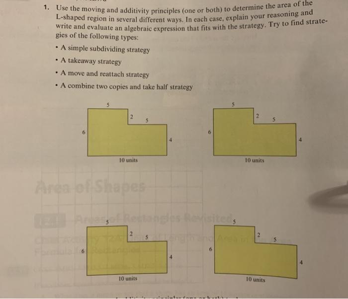 Solved 1. Use the moving and additivity principles (one or | Chegg.com