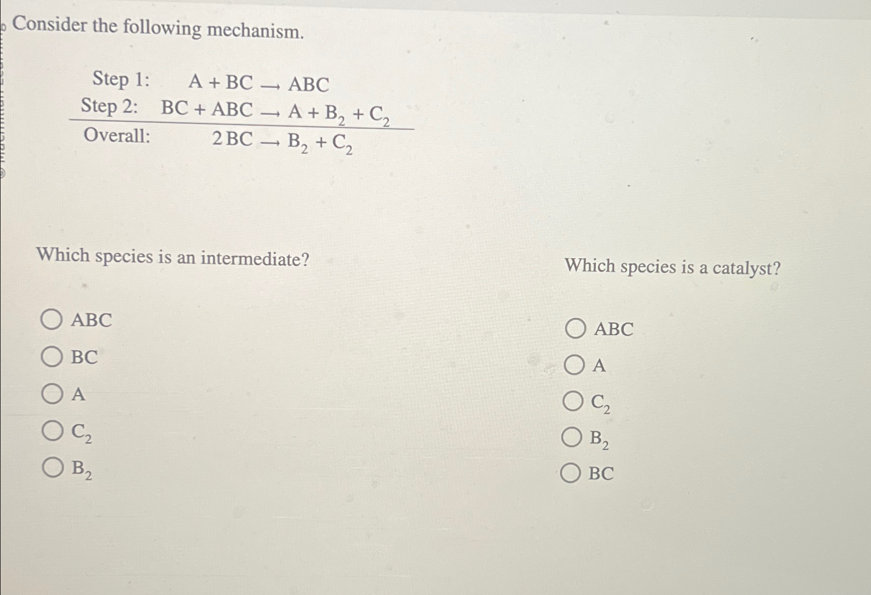 Solved Consider the following mechanism.\\nStep 1: | Chegg.com