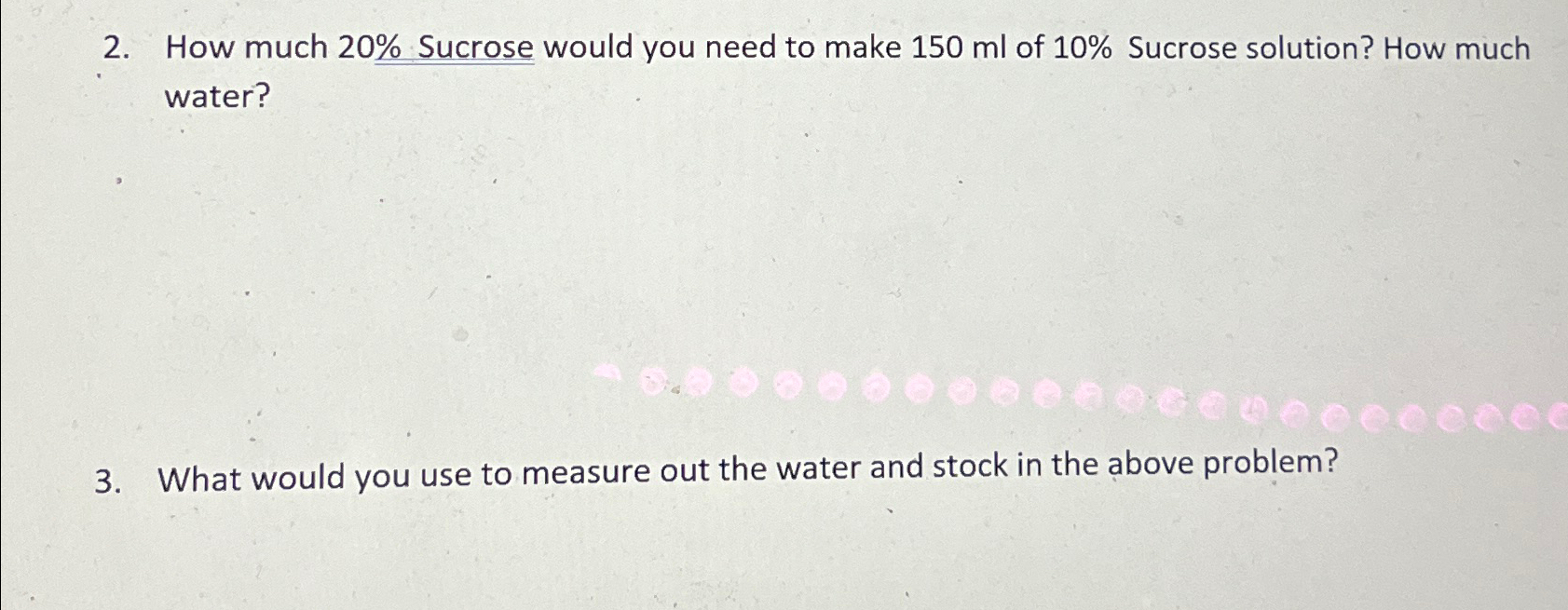 Solved How much 20% ﻿Sucrose would you need to make 150ml | Chegg.com