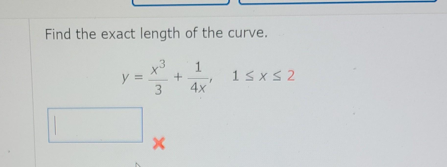 Solved Find the exact length of the curve. | Chegg.com