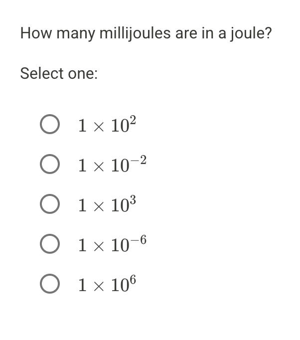 Solved How many millijoules are in ﻿a joule?Select | Chegg.com