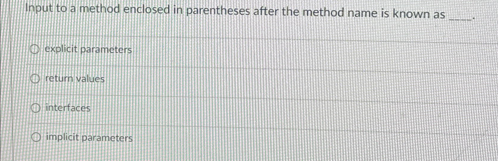 Solved Input to a method enclosed in parentheses after the | Chegg.com