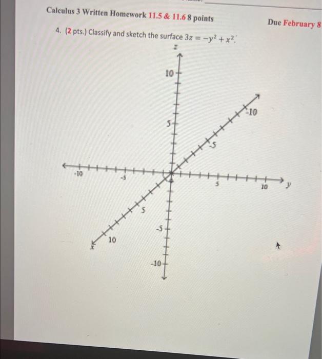 Solved 4. (2 pts.) Classify and sketch the surface | Chegg.com Solved 4. (2 pts.) Classify and sketch the surface | Chegg.com
