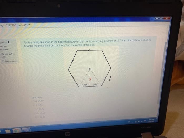 Solved ampt=1197208cmid11195 For the hexagonal loop in the | Chegg.com