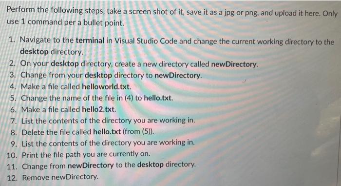 Solved Perform the following steps, take a screen shot of | Chegg.com