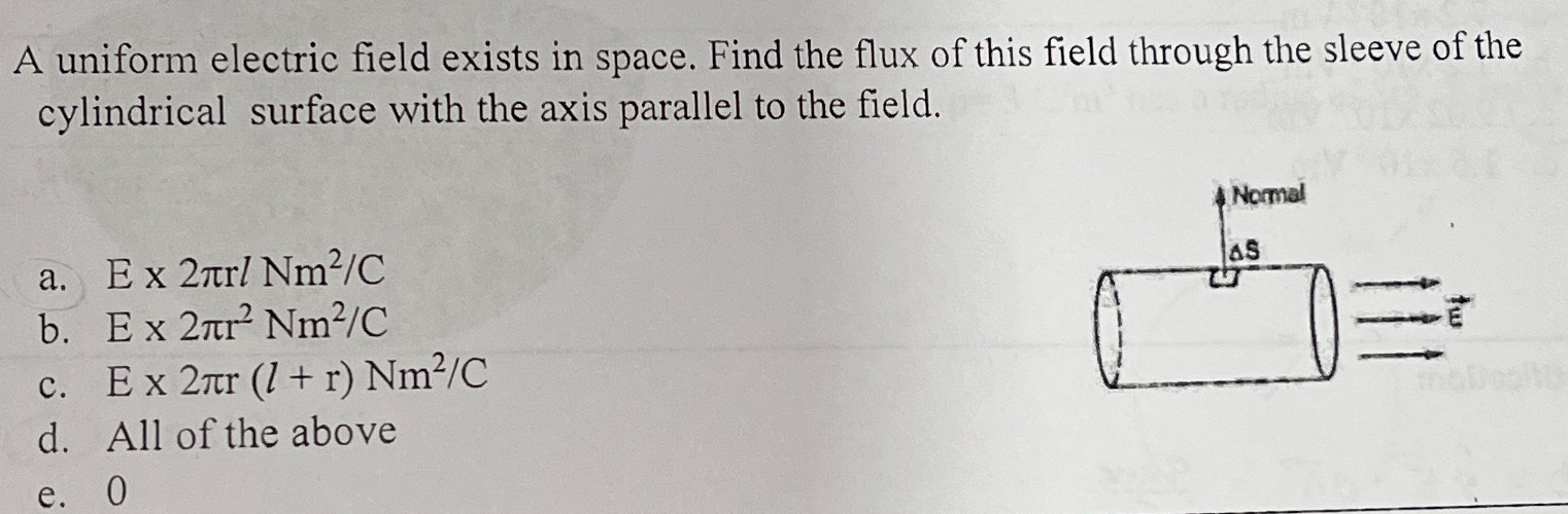Solved A uniform electric field exists in space. Find the | Chegg.com