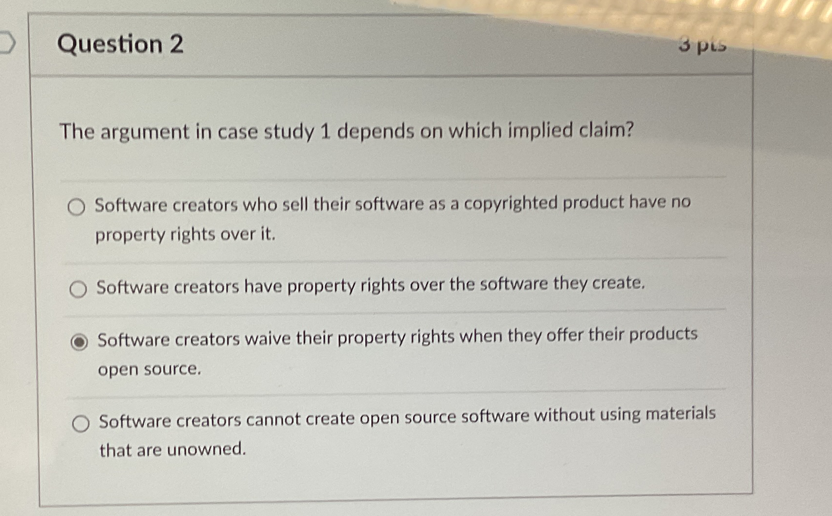 Solved Question 2The argument in case study 1 ﻿depends on | Chegg.com