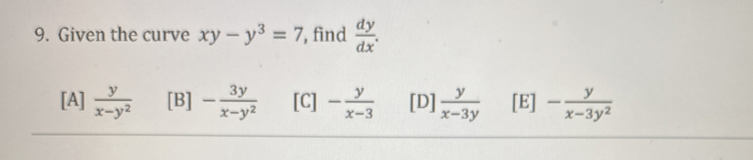 Solved Given the curve xy-y3=7, ﻿find | Chegg.com