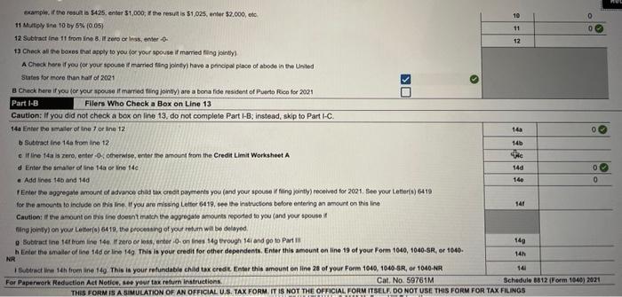 I need help with the line 5 on Form 8812. The | Chegg.com