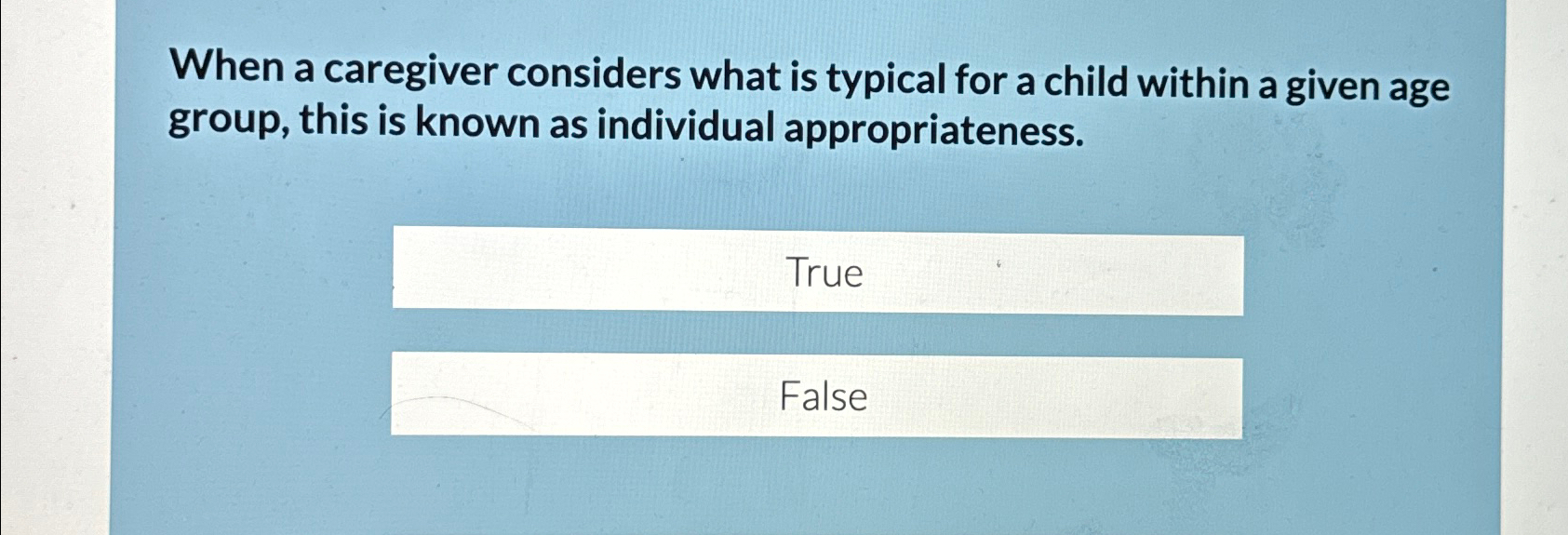 Solved When a caregiver considers what is typical for a | Chegg.com