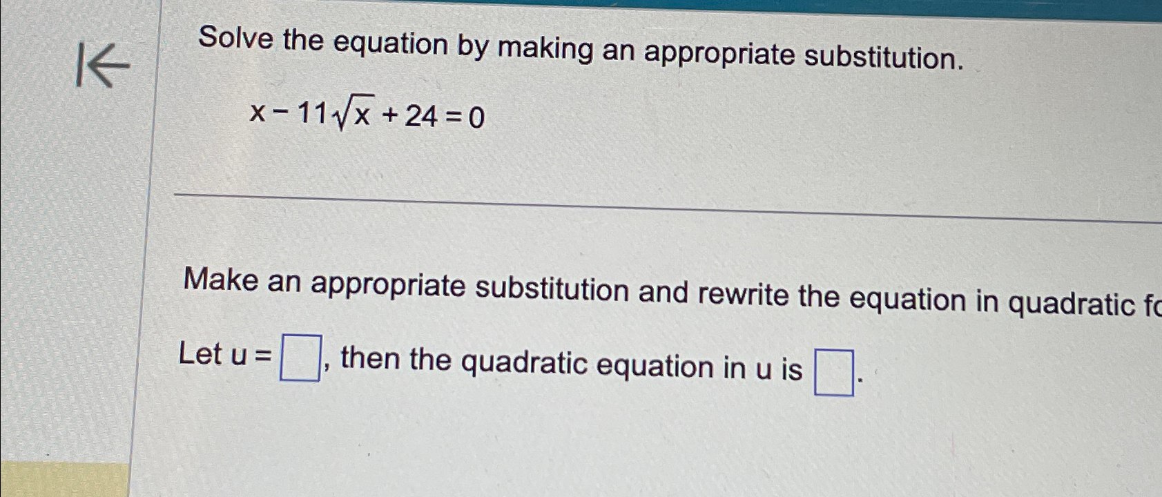 Solved Solve the equation by making an appropriate | Chegg.com