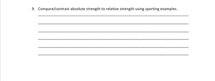Solved 9. Compare/contrast absolute strength to relative | Chegg.com
