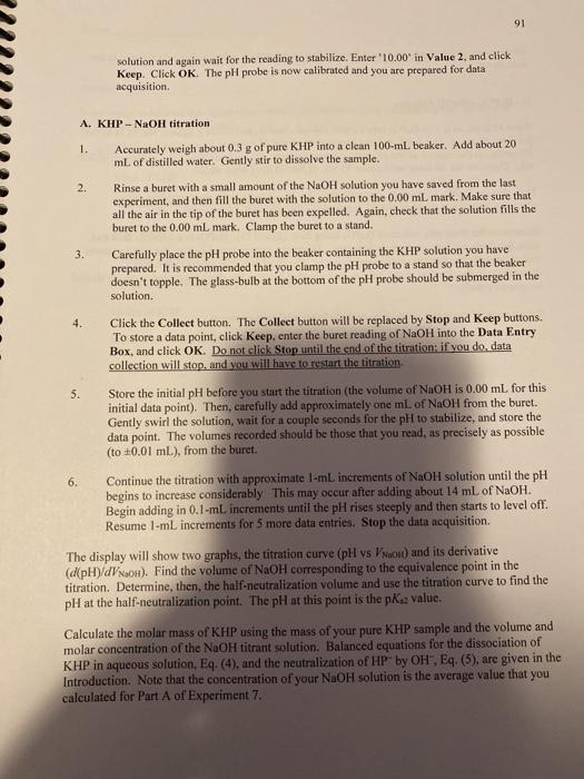 Solved 1. Prelab 8: pH TITRATION OF WEAK ACIDS Potassium | Chegg.com