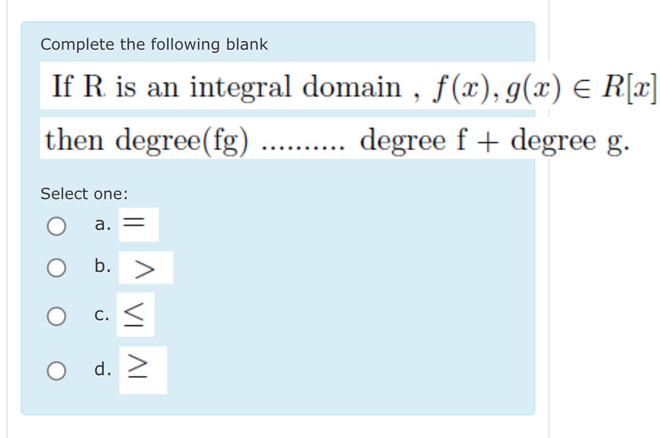 Solved Complete the following blankIf R ﻿is an integral | Chegg.com