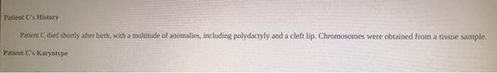 Solved Interpreting the karyotype Lab technicians compile | Chegg.com