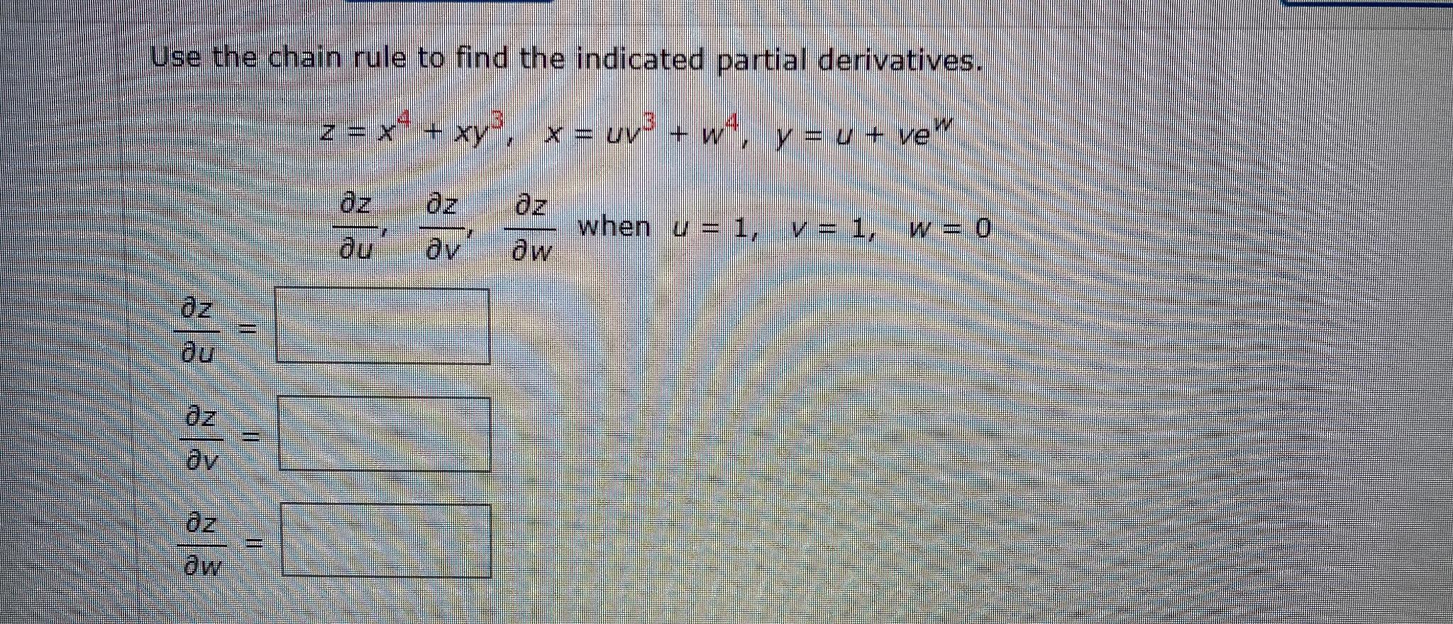 Solved Use the chain rule to find the indicated partial | Chegg.com