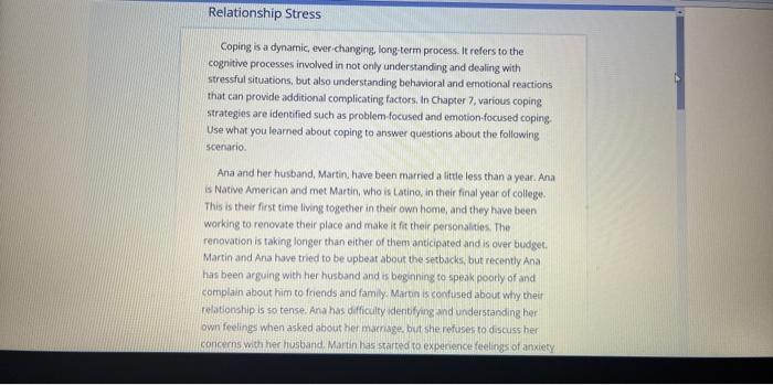 Solved Coping is a dynamic, ever changing, long-term | Chegg.com