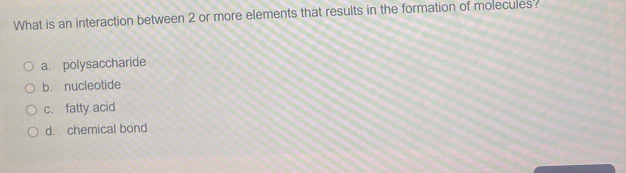 Solved What is an interaction between 2 ﻿or more elements | Chegg.com