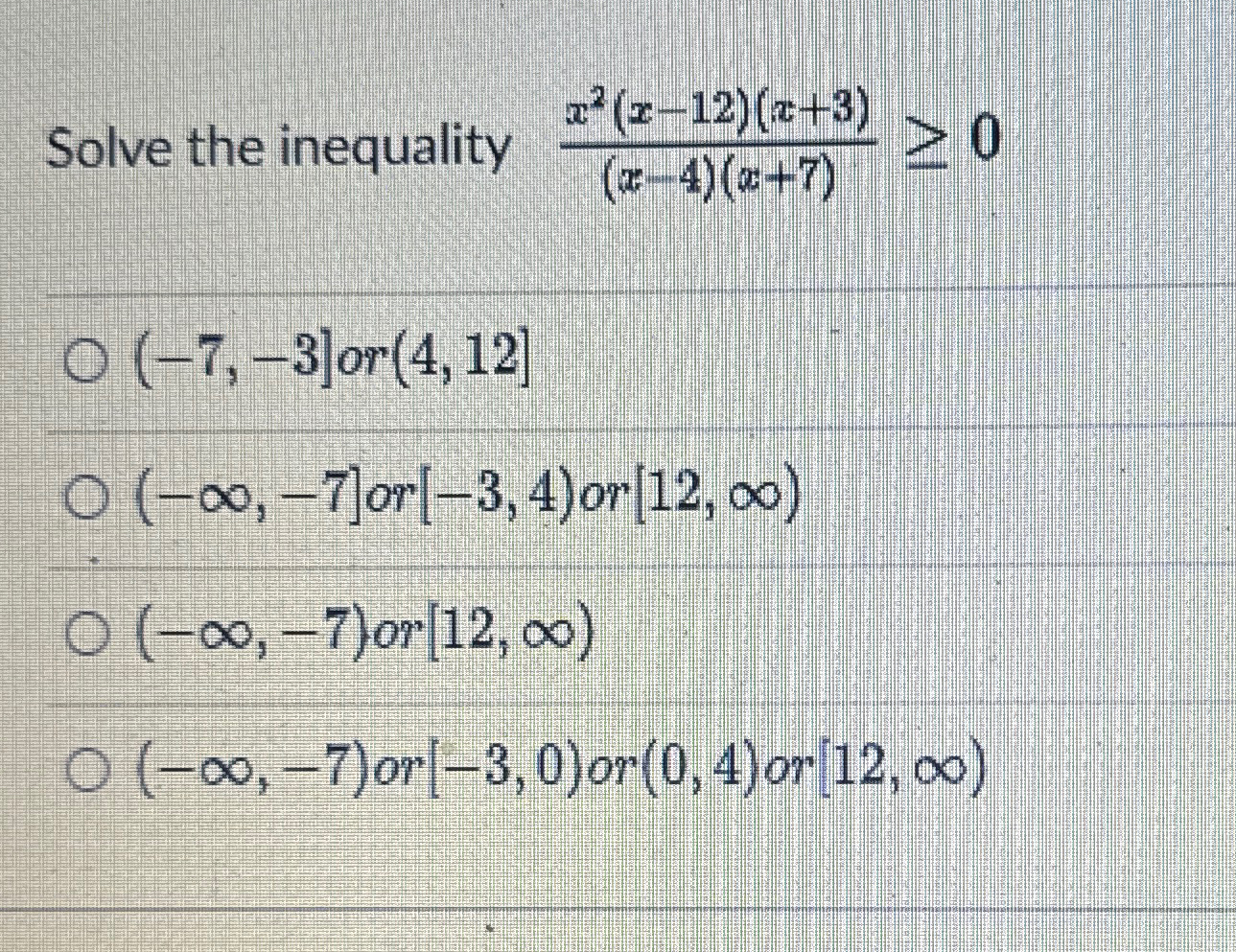Solved Solve the inequality | Chegg.com