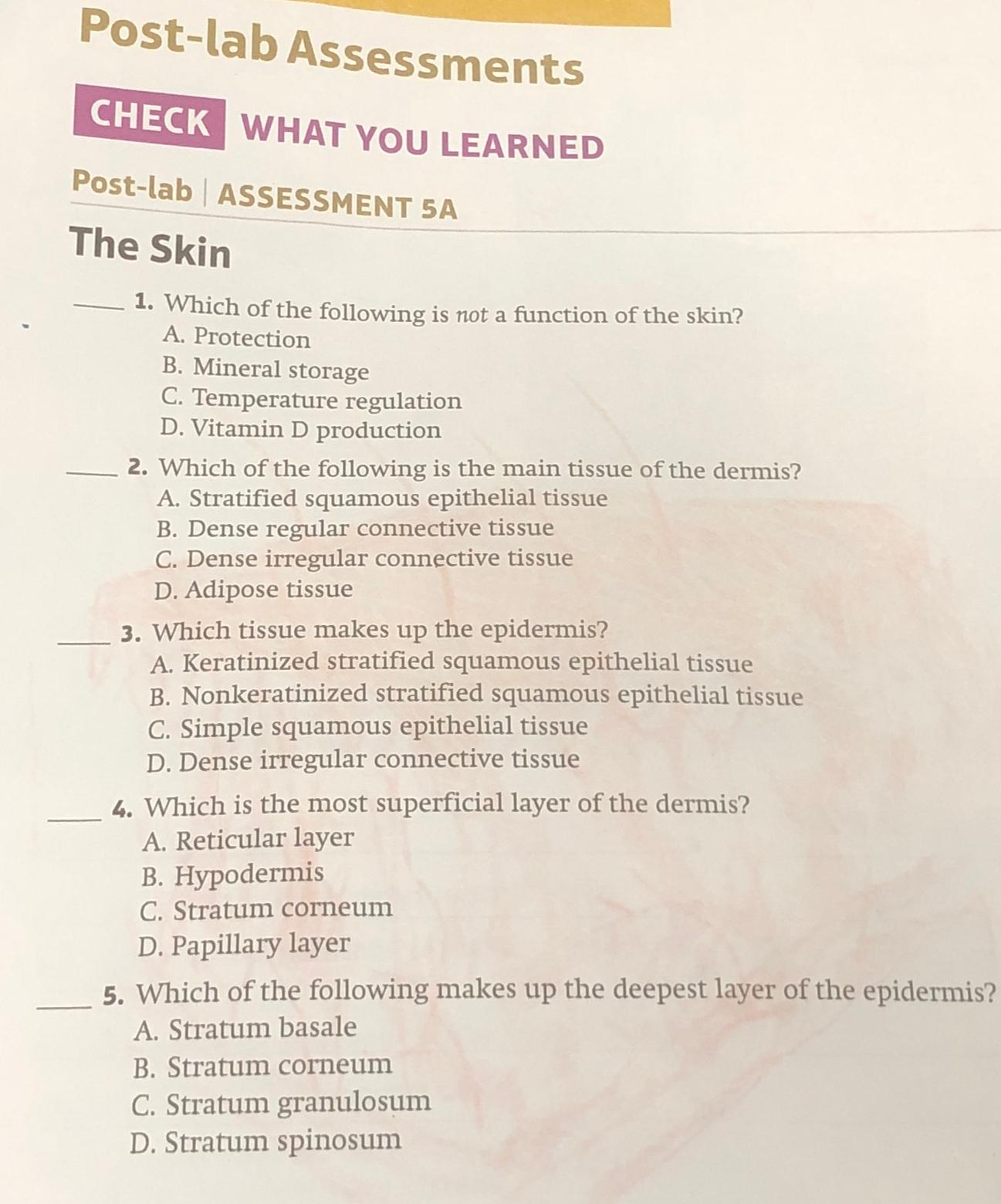 Solved Post-lab AssessmentsCHECK WHAT YOU LEARNEDPost-lab | | Chegg.com