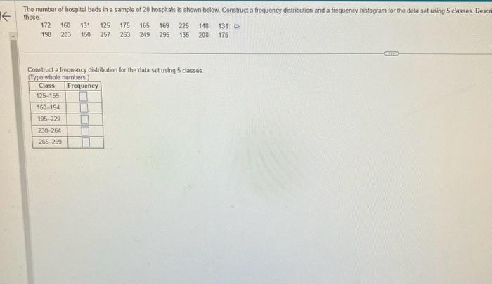 Solved Construct a frequency distribution for the data set | Chegg.com