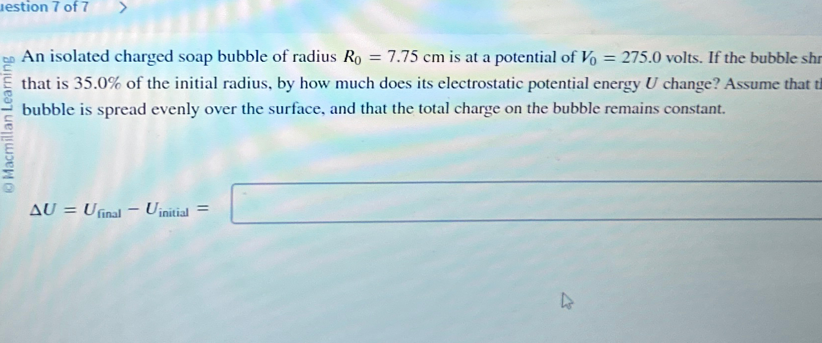 Solved An isolated charged soap bubble of radius | Chegg.com