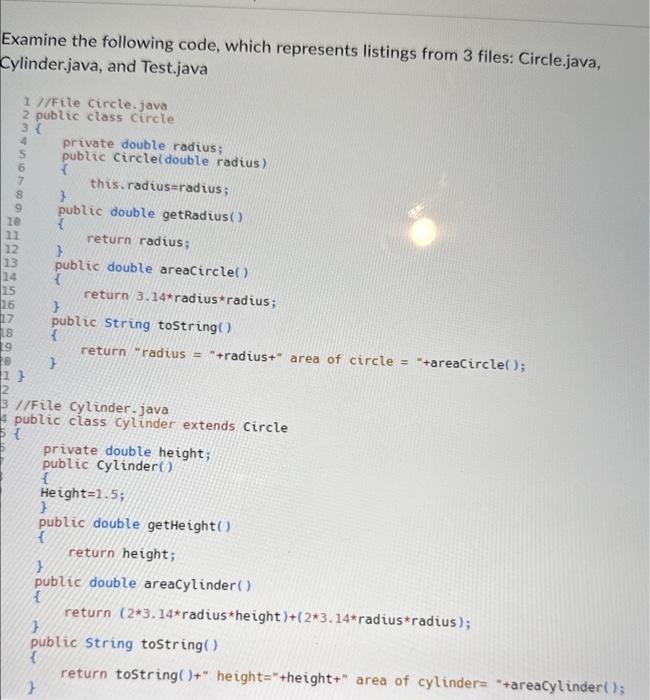 Solved Examine the following code, which represents listings | Chegg.com