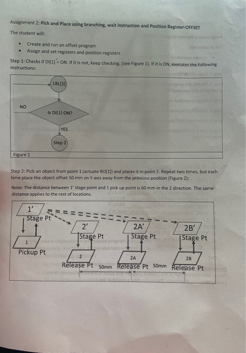 Assignment 2: Pick and Place using branching, wait | Chegg.com