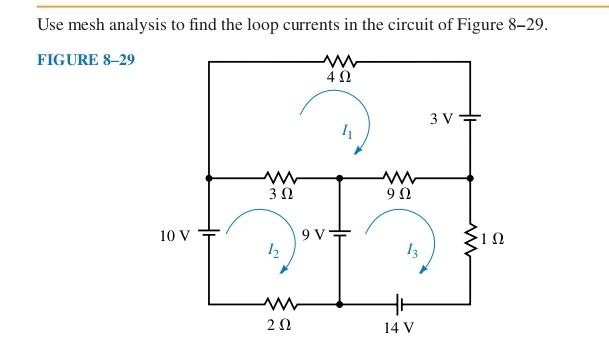 Solved Use Mesh Analysis To Find The Loop Currents In The