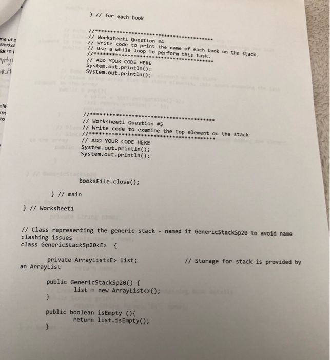 Solved Worksheet #1: Stacks (15 pts) Download and import the | Chegg.com