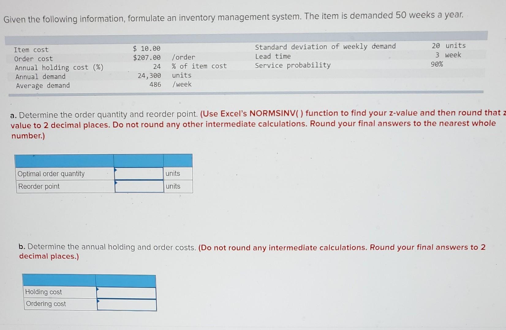 Solved Given the following information, formulate an | Chegg.com