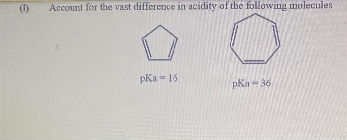 Solved Account for the vast difference in acidity of the | Chegg.com