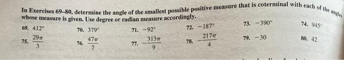 Solved In Exercises 69-80, determine the angle of the | Chegg.com